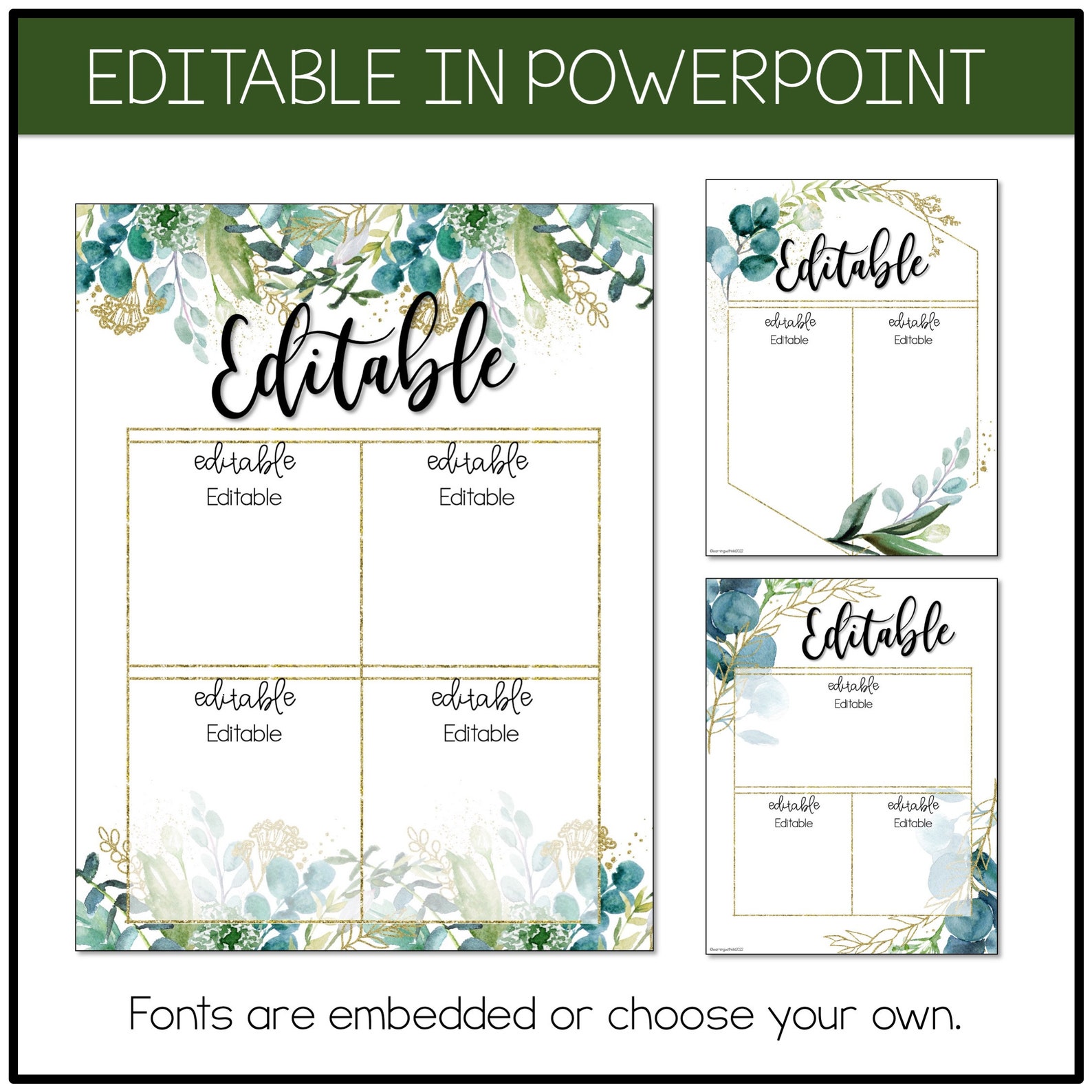 Eucalyptus and Gold Classroom Decor | Classroom Newsletter - Etsy