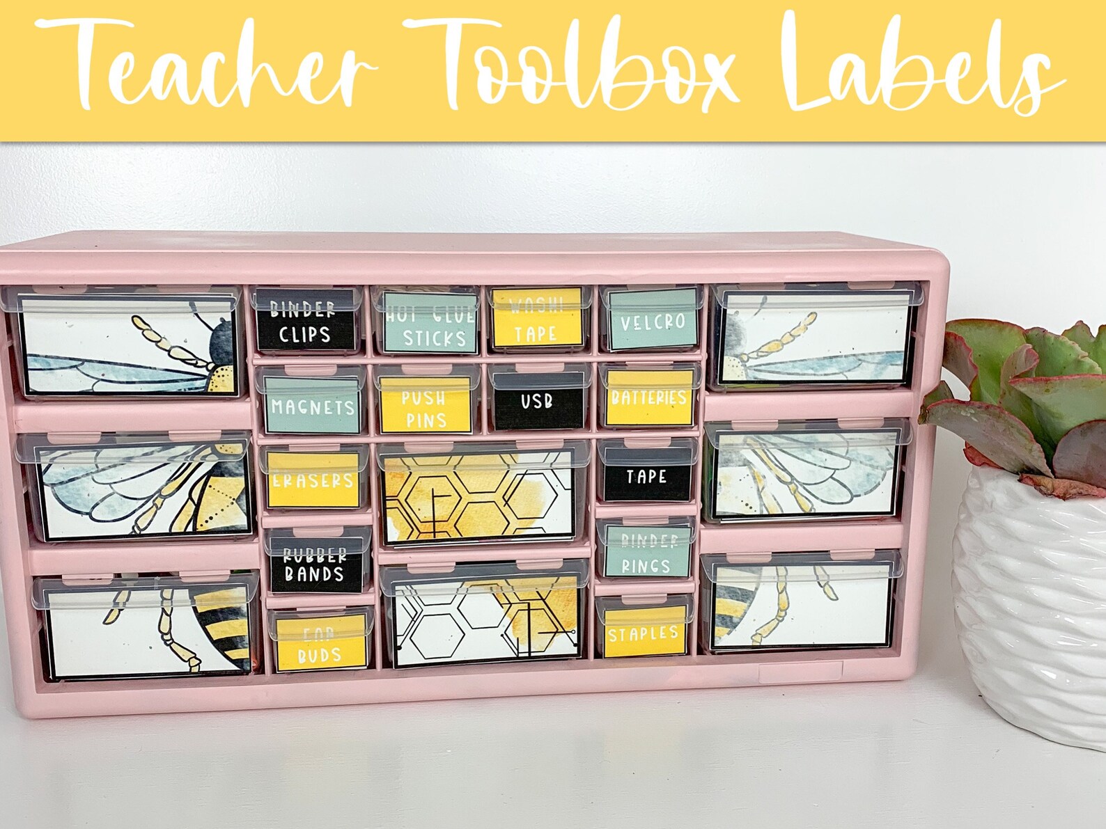 Bee Teacher Toolbox Template Bee and Eucalyptus Classroom | Etsy