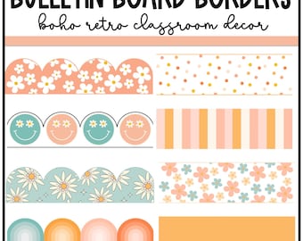 Boho Retro Bulletin Board Letters Daisy Letters - Etsy