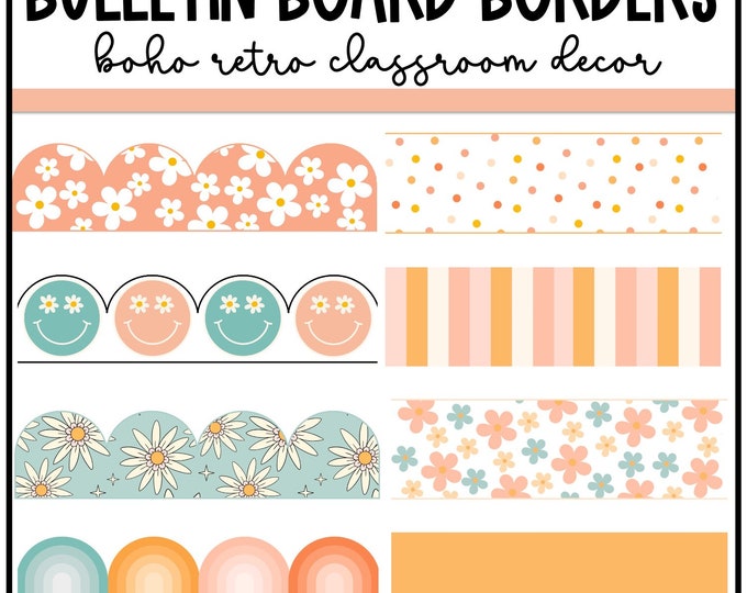Boho Retro Classroom Decor Bundle | Editable | Groovy | Daisy | Rainbow ...