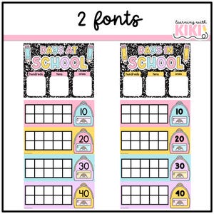 Composition Notebook Pastels Classroom Decor: Days in School Ten Frame ...