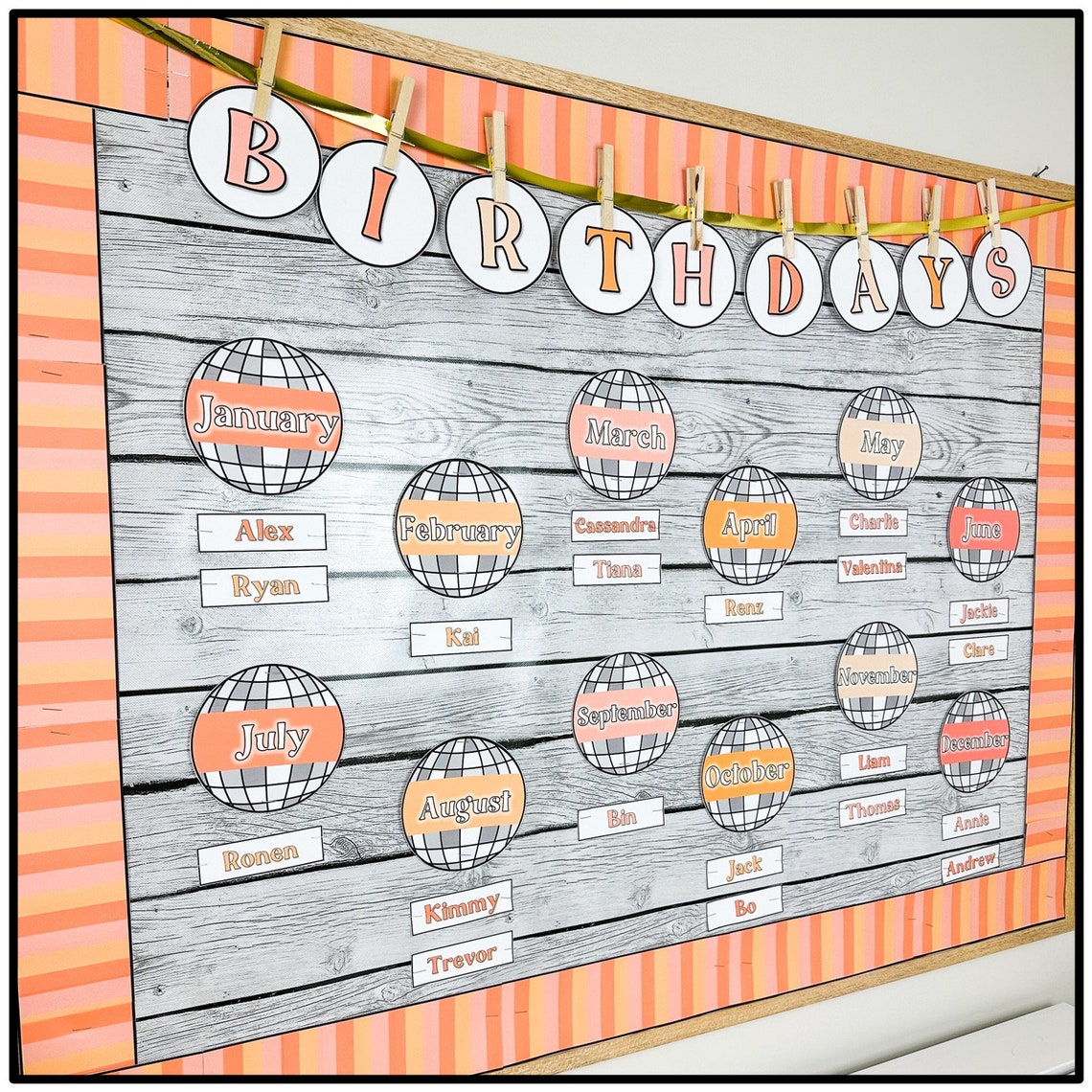 Disco Floral Birthday Display, Bulletin Board, Editable, Retro Groovy ...