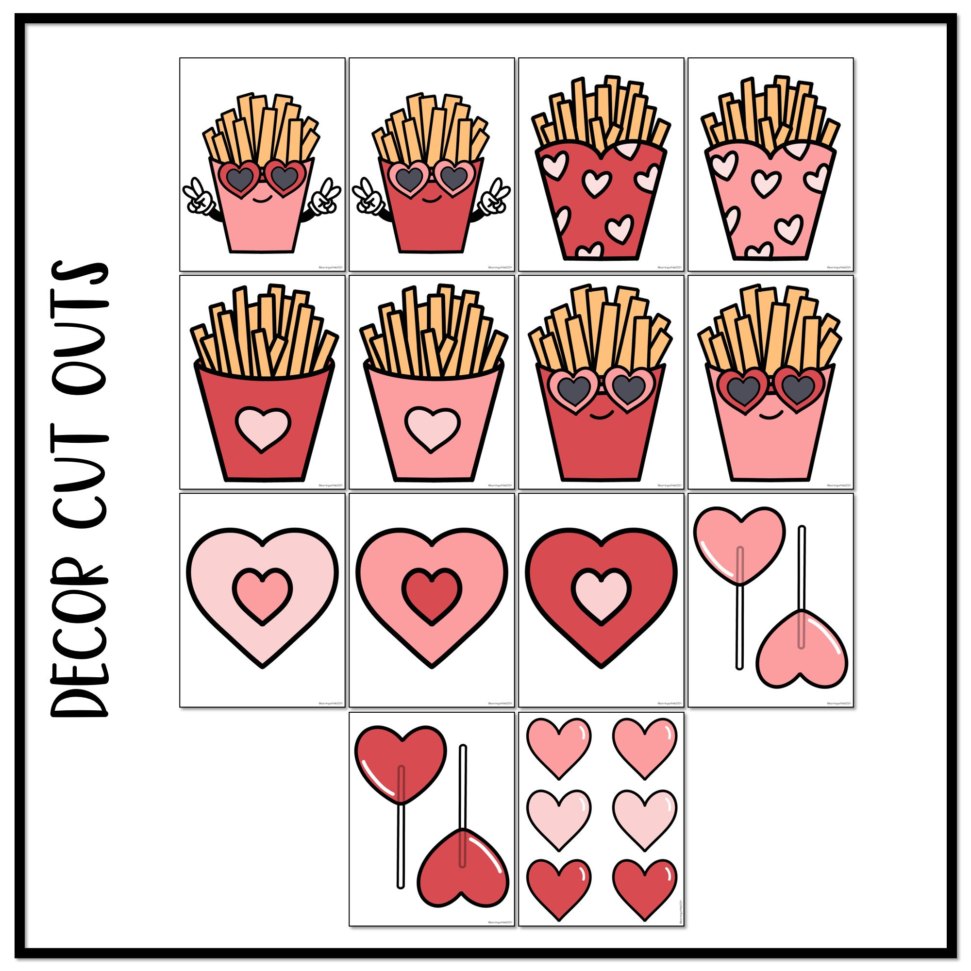Valentine's Day Bulletin Board Kit | Classroom Decor | Retro | Fries ...