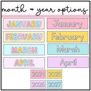 Classroom Calendar Display | Pocket Chart | Pastel Dreams | Editable ...