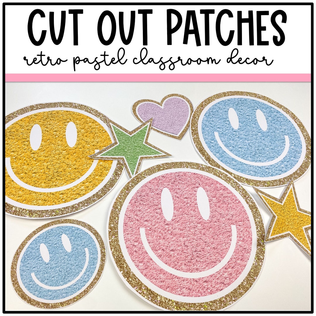 Retro Pastel Bulletin Board Letters Smile Patches - Etsy