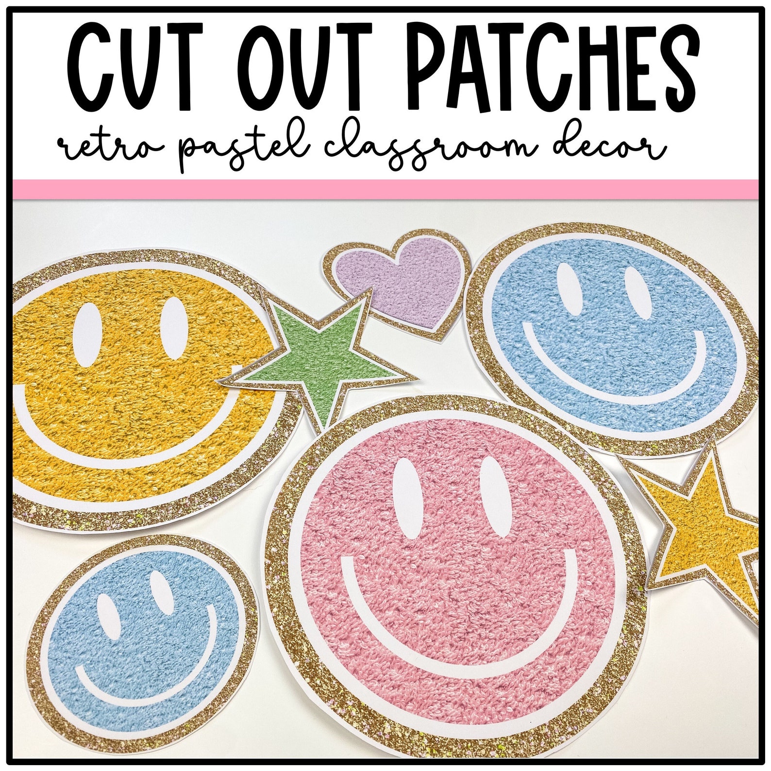 Retro Pastel Bulletin Board Letters Smile Patches - Etsy