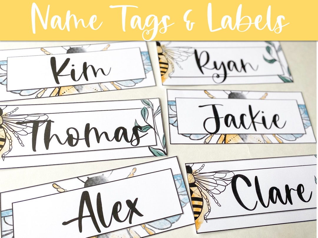 Bee Classroom Decor Name Tags Classroom Labels Editable - Etsy