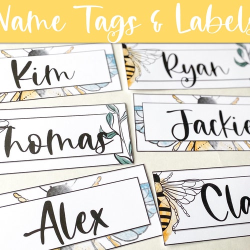 Bee Classroom Decor Name Tags Classroom Labels Editable - Etsy Bee Classroom Decor Name Tags Classroom Labels Editable - Etsy
