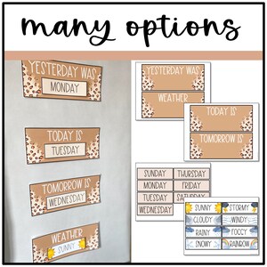 MODERN LEOPARD Calendar Pocket Chart Cheetah Classroom - Etsy