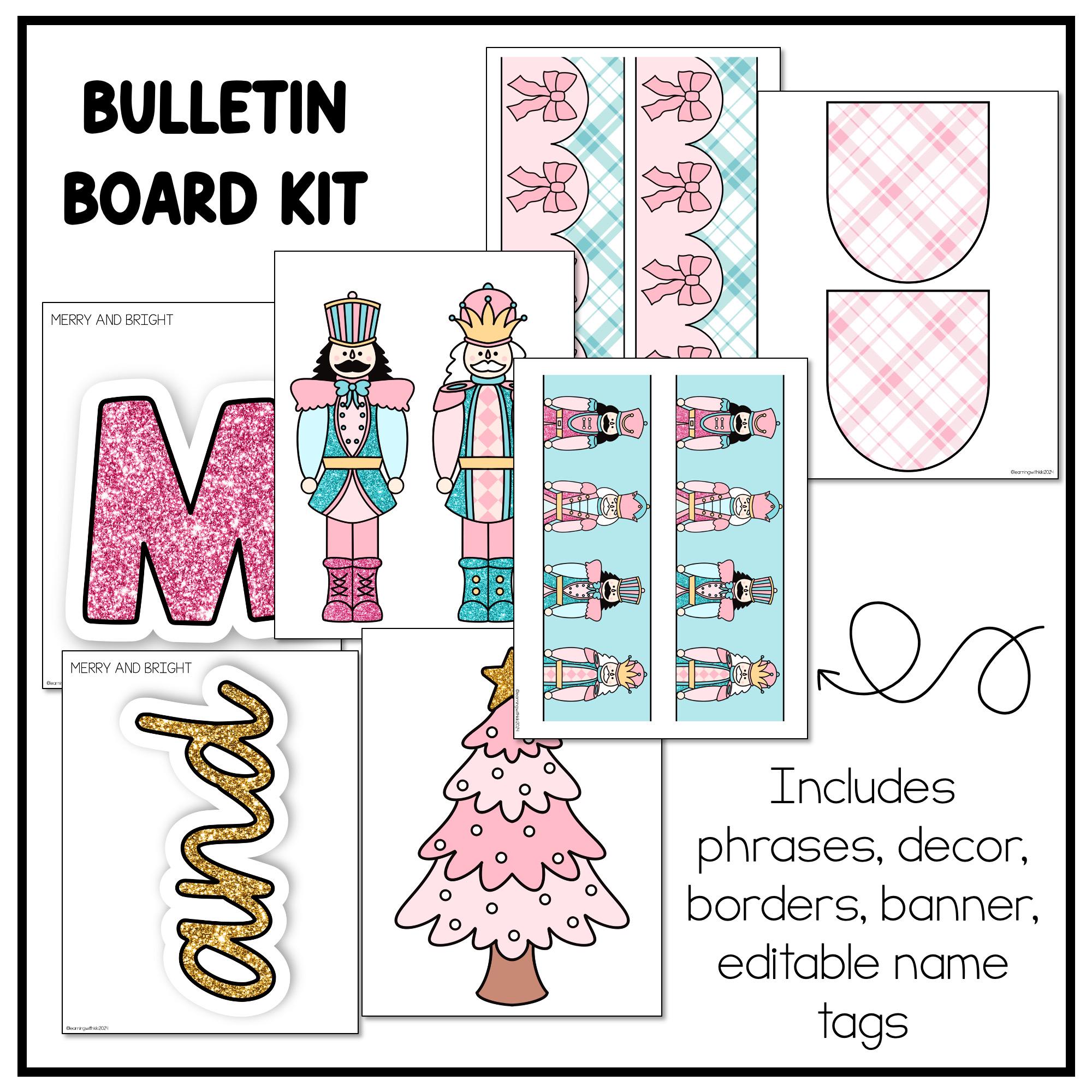 Christmas Pink Bulletin Board Kit, Pinkmas Nutcracker Classroom Decor ...