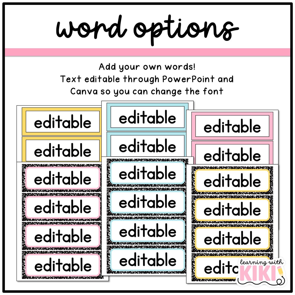 Composition Notebook Classroom Decor: Word Wall Template | Editable - Etsy