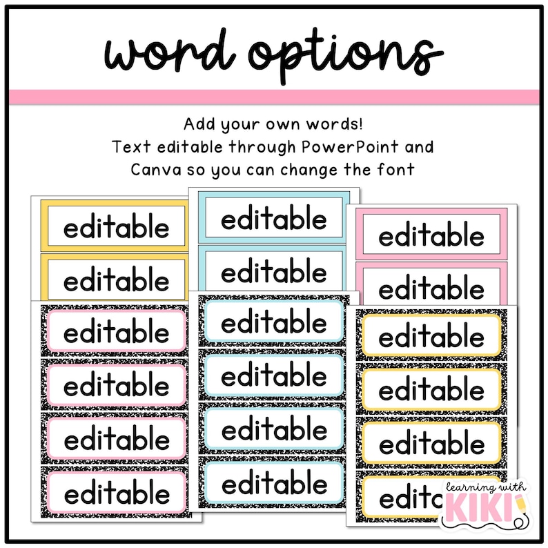 Composition Notebook Classroom Decor: Word Wall Template | Editable - Etsy