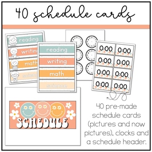 Boho Retro Classroom Decor, Classroom Schedule, Editable - Etsy