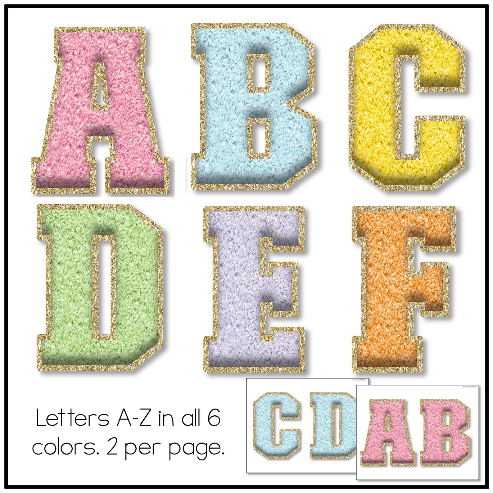 Retro Pastel Bulletin Board Letters Varsity Patch Letters - Etsy