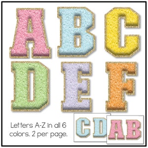 Retro Pastel Bulletin Board Letters | Varsity Patch Letters - Etsy