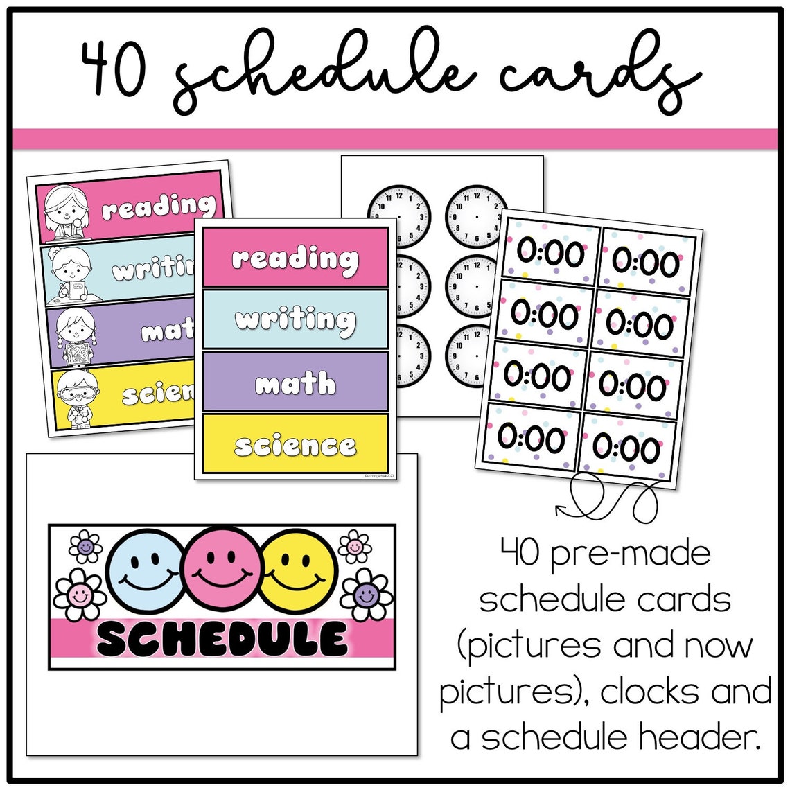 Happy Brights Classroom Decor, Classroom Schedule, Bright - Etsy