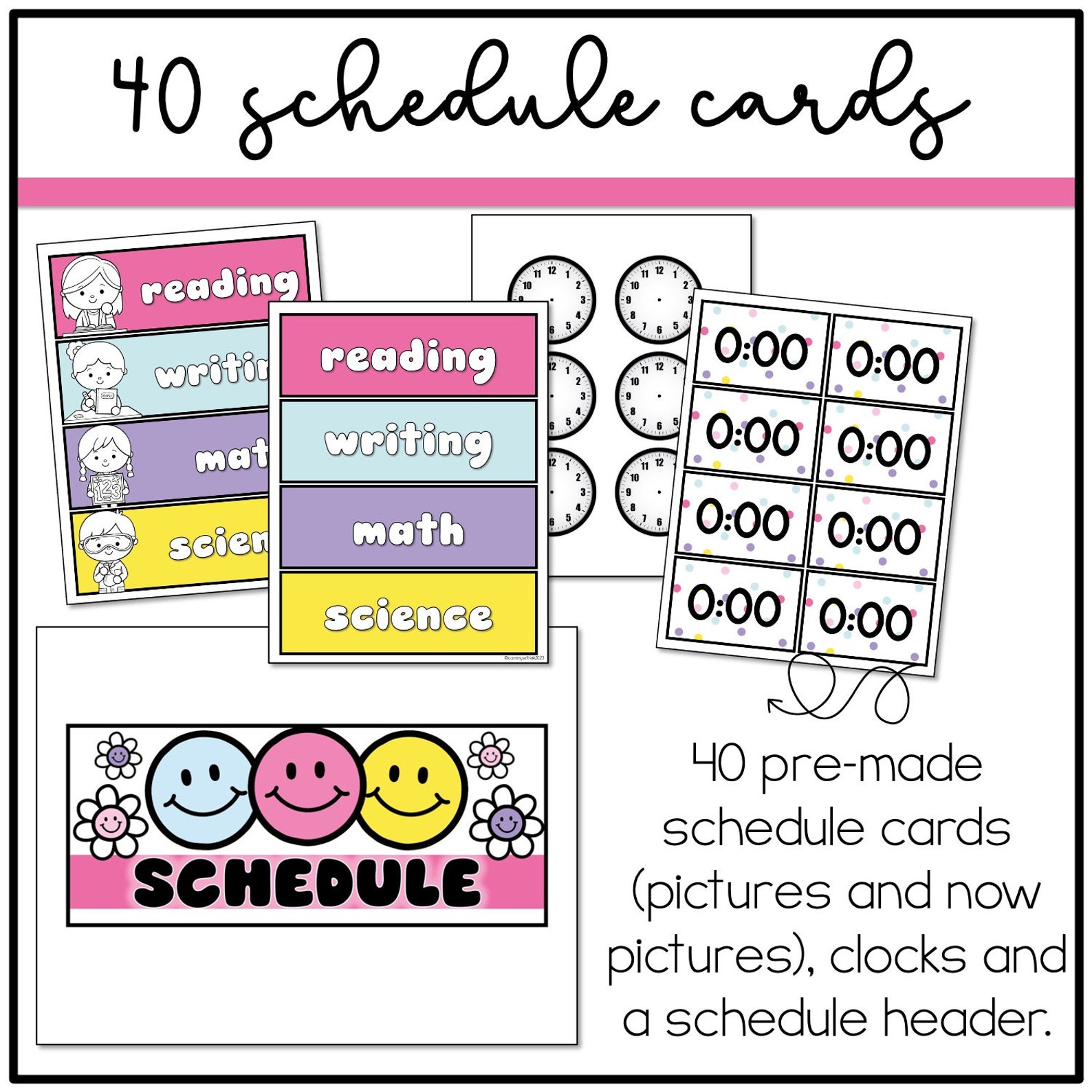 Happy Brights Classroom Decor, Classroom Schedule, Bright - Etsy