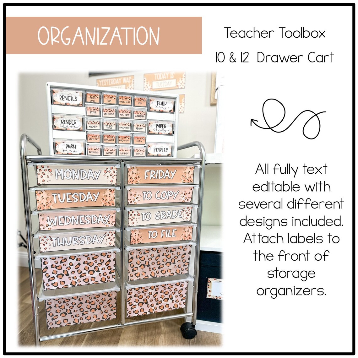 MODERN LEOPARD Classroom Decor Bundle | Editable | Cheetah | Boho Chic ...