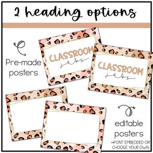 Modern Leopard Classroom Jobs, Cheetah Classroom Decor, Display - Etsy
