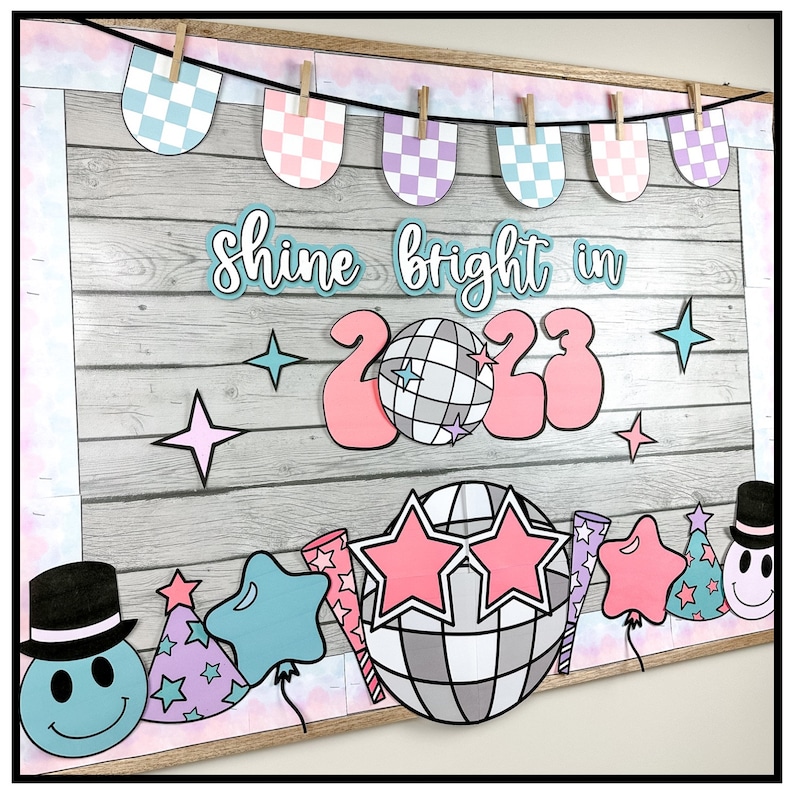 New Year Bulletin Board Kit Classroom Decor Retro - Etsy