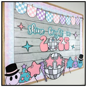 New Year Bulletin Board Kit | Classroom Decor | Retro | 2025 | January ...