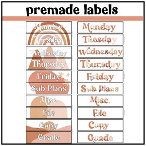 Boho Neutrals 10 Drawer Rolling Cart Labels | Teacher Cart | Rainbow ...