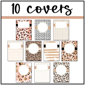Modern Leopard Binder Covers, Editable, Cheetah Classroom Decor ...