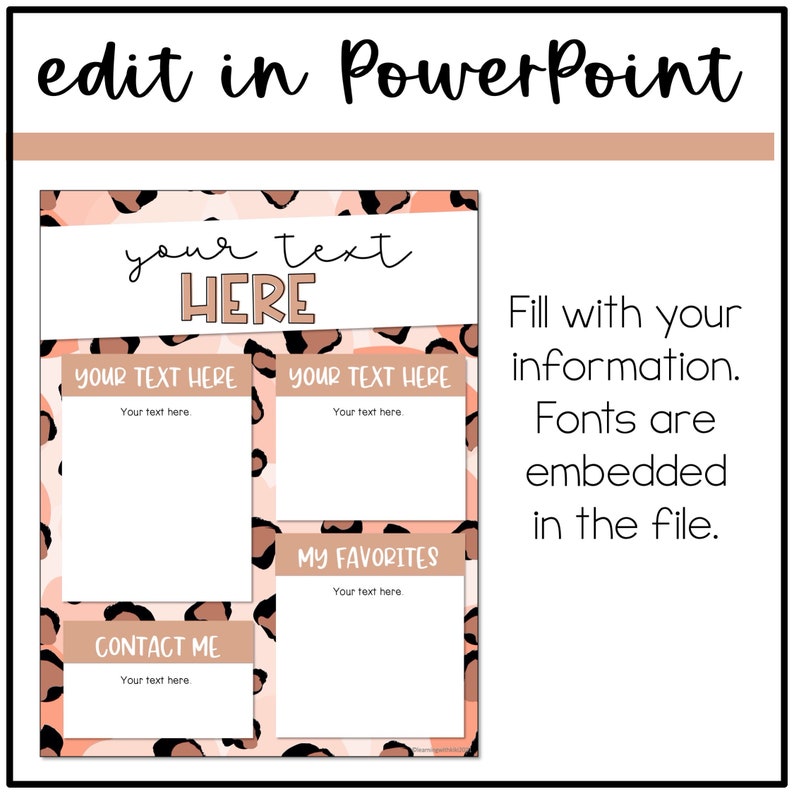 MODERN LEOPARD Meet the Teacher Teacher Letter Cheetah - Etsy