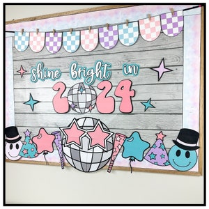 New Year Bulletin Board Kit Classroom Decor Retro 2024 - Etsy