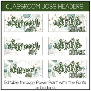 Eucalyptus Classroom Decor | Classroom Jobs for Students | Printables ...