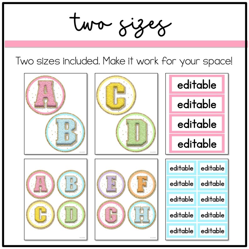 Retro Pastel Classroom Posters Varsity Patch - Etsy