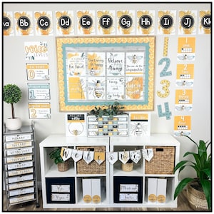 Bee Classroom Decor Bundle | Editable - Etsy