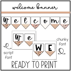 Modern Leopard Banner, Bunting, Bulletin Board, Cheetah Classroom Decor ...