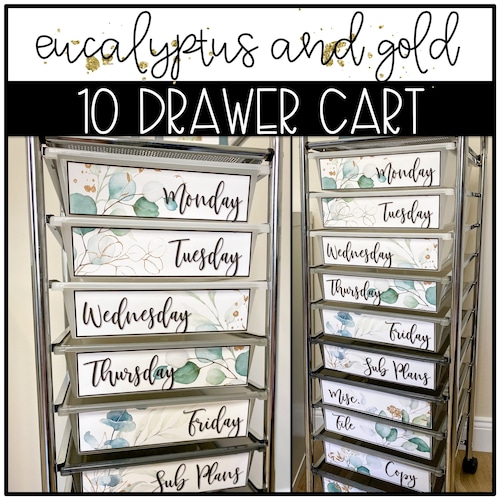 Eucalyptus and Gold Teacher Toolbox Labels Botanical - Etsy