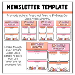 Halloween Classroom Newsletter Template | Pastel | Editable | October ...