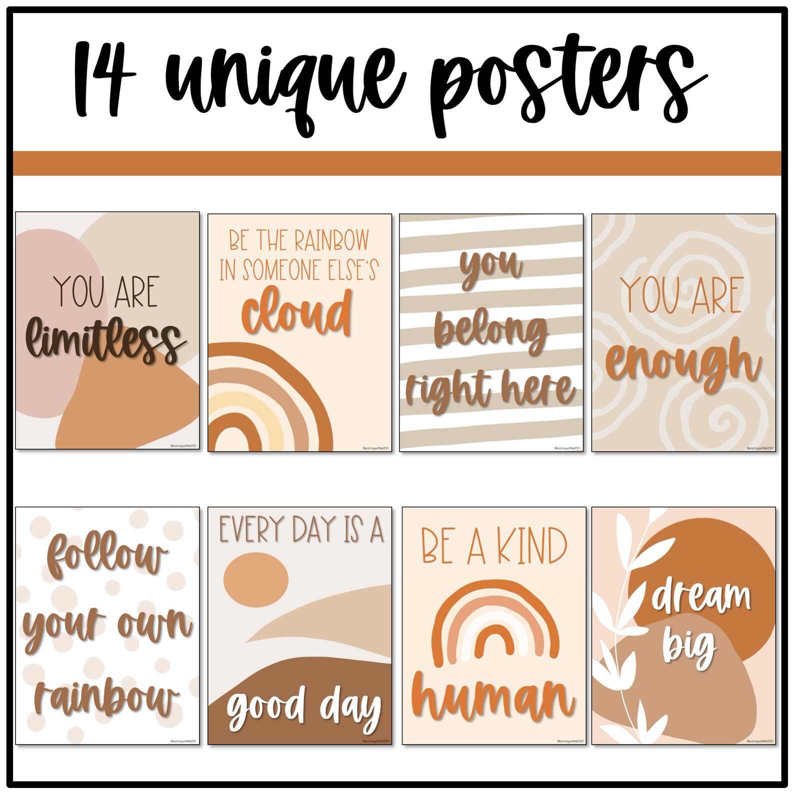 MODERN BOHO Posters Growth Mindset Desert Neutrals - Etsy