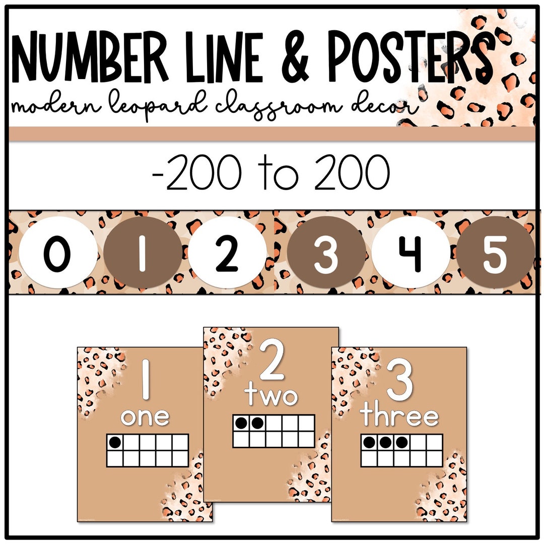 Modern Leopard Number Posters, Number Line, Cheetah Classroom Decor - Etsy