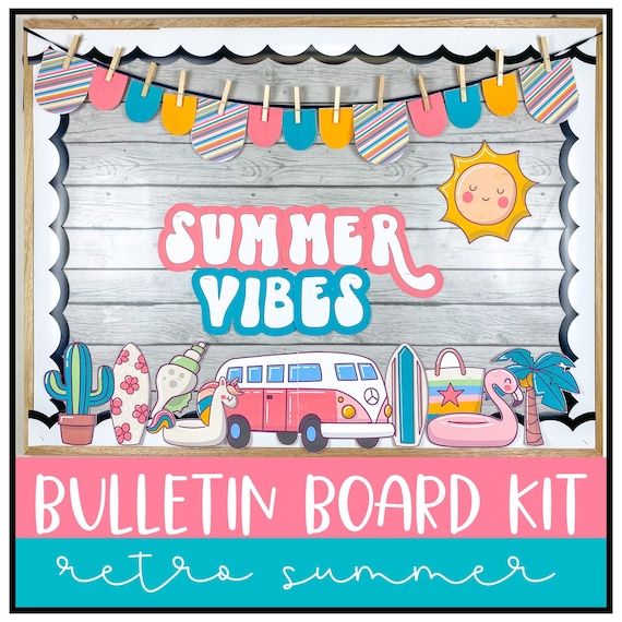 Summer Bulletin Board Kit Classroom Decor Retro - Etsy