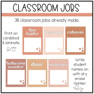 Boho Neutrals Classroom Decor | Classroom Jobs for Students ...