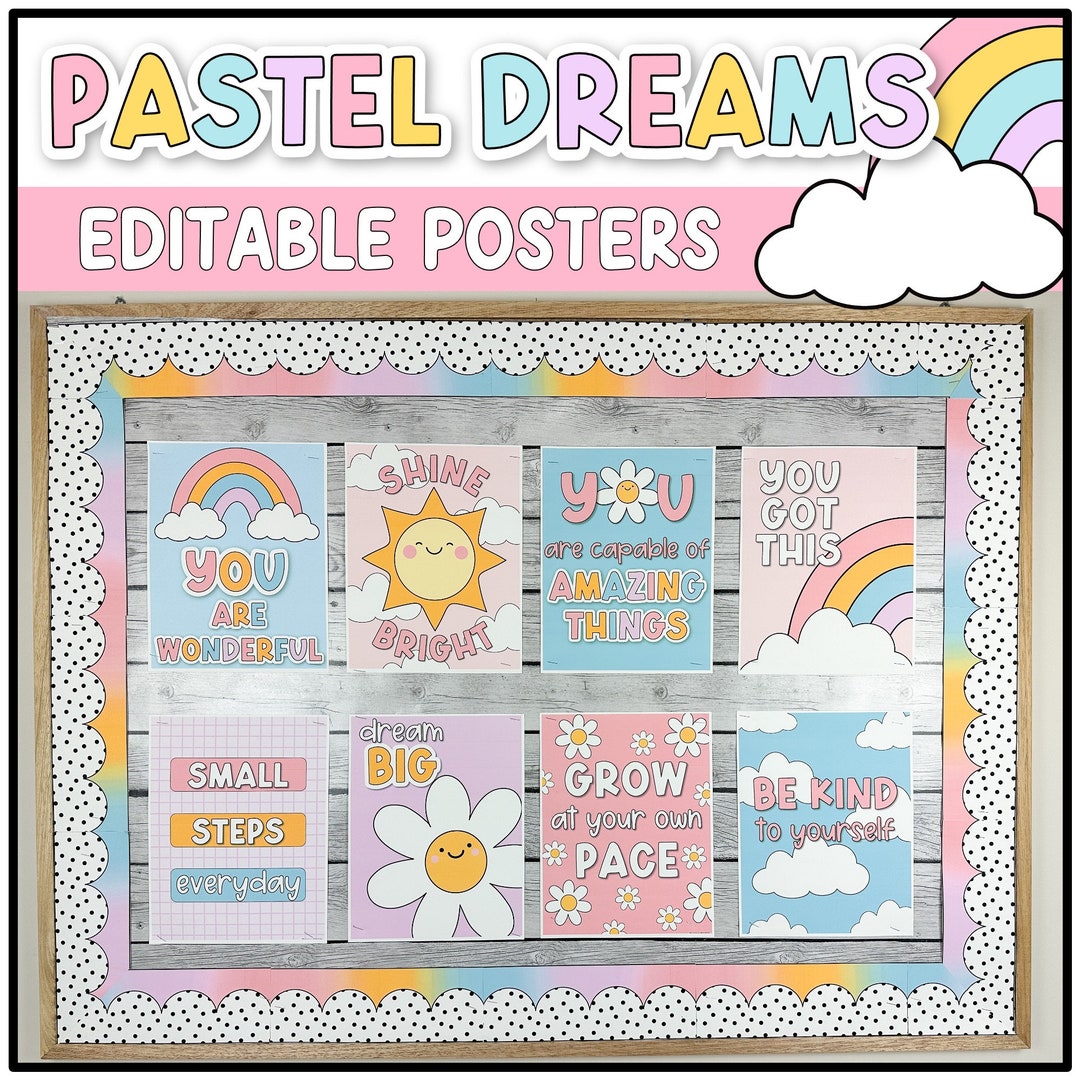 Pastel Dreams Classroom Decor | Posters | Growth Mindset - Etsy