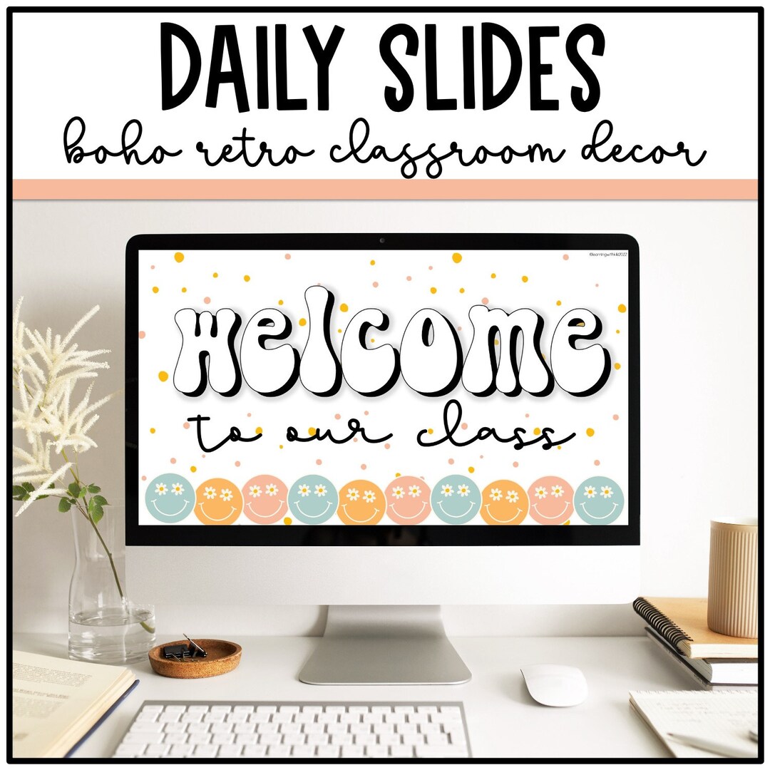 Boho Retro Slides Template | Classroom Decor - Etsy