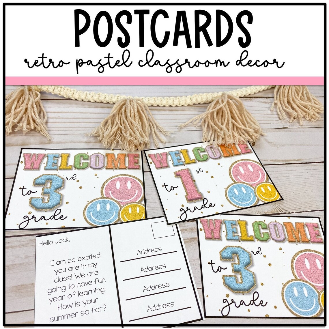 Retro Pastel Postcard Templates - Etsy