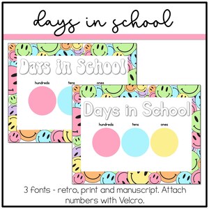 Retro Pastel Calendar | Pocket Chart | Happy Classroom Decor - Etsy