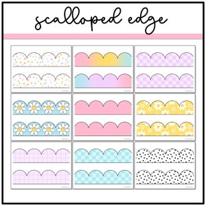 Pastel Bulletin Board Border | Cloud | Daisy | Rainbow | Checker - Etsy ...