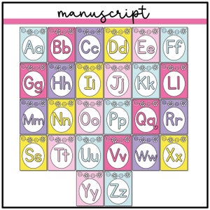 Happy Brights Alphabet Posters Bright Classroom Decor - Etsy