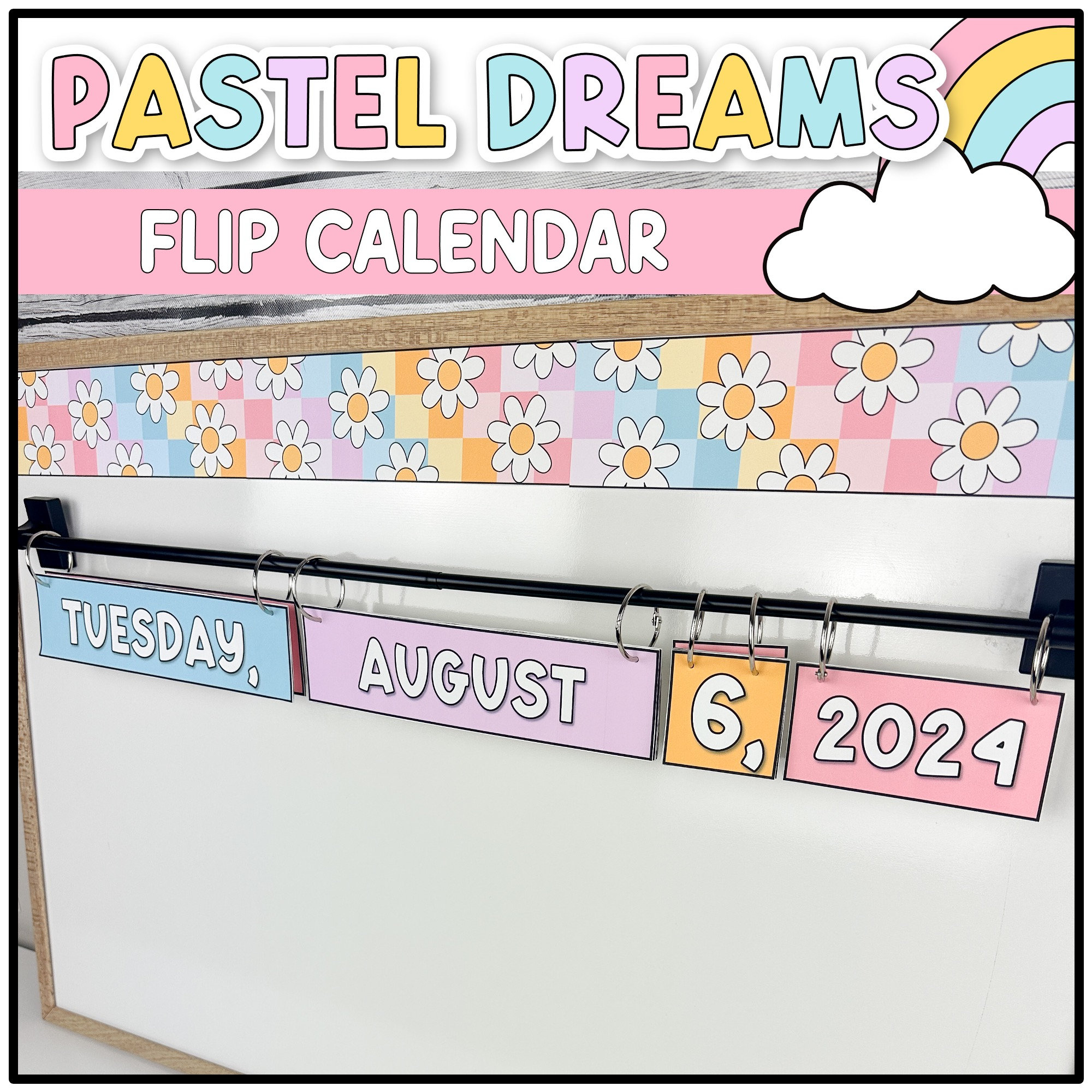 Pastel Flip Calendar | Classroom Decor | Teacher - Etsy