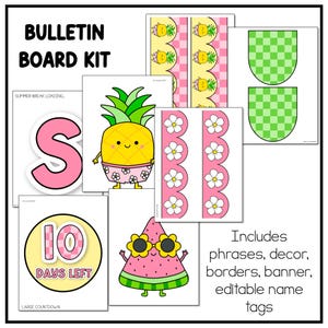 Summer Bulletin Board Kit, Printable May June Classroom Decor, Bulletin ...
