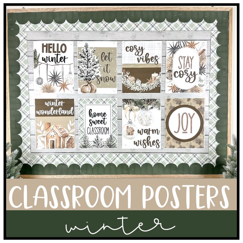 Christmas Classroom Posters Classroom Decor Neutral - Etsy