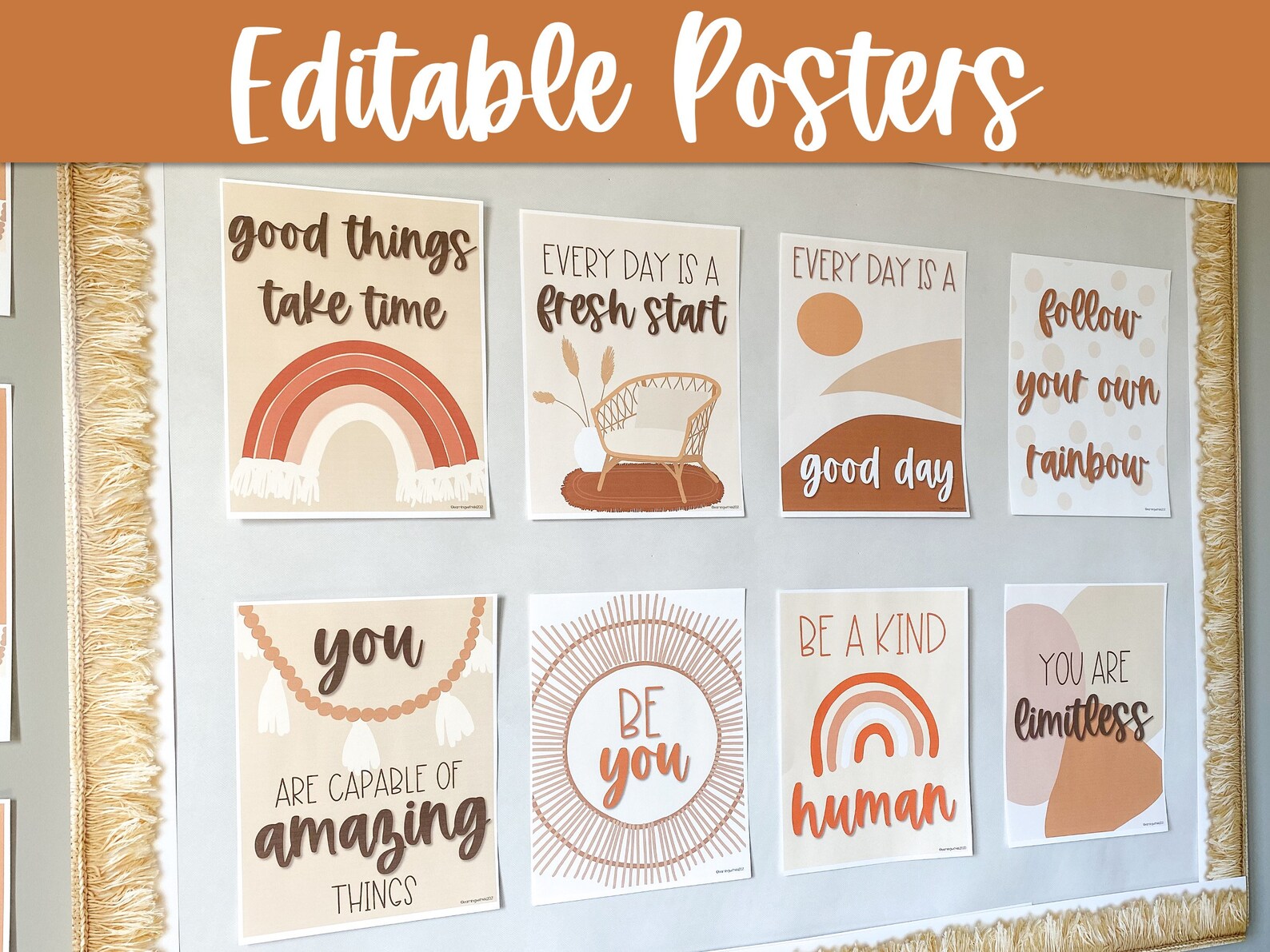 MODERN BOHO Posters Growth Mindset Desert Neutrals - Etsy
