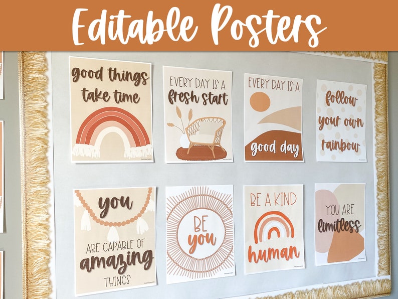MODERN BOHO Posters Growth Mindset Desert Neutrals - Etsy